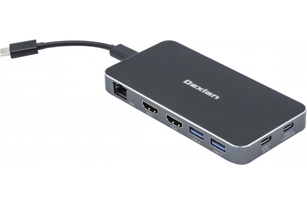DEXLAN Dock USB Type-C HDMI+DP 4K-LAN-HUB+SD2.0+Charg.PD3.0 (DEX-310757)