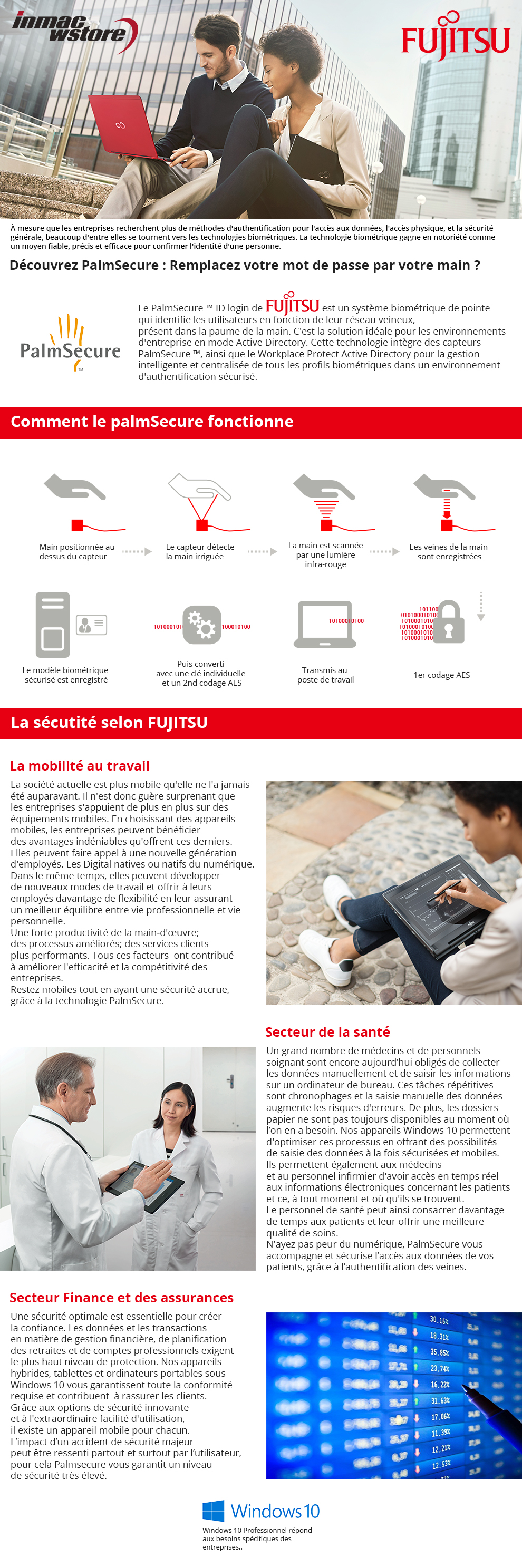 Repensez la sécurité avec le PalmSecure de Fujitsu.